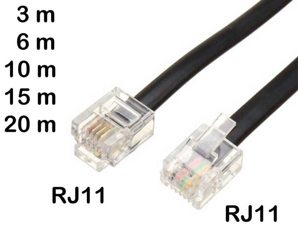 Telefonkabel RJ11 St. auf RJ11 Stecker 3-20m | ITguru24